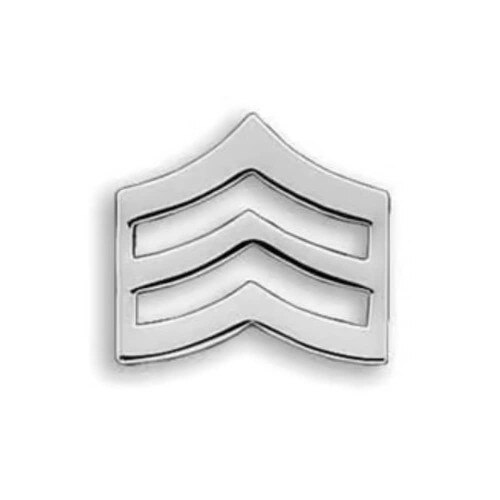 Sergeant Chevrons, Nickel Plated, 1"W