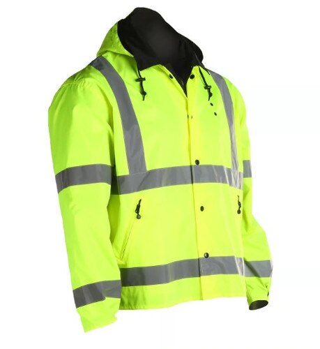 Liberty Uniform Reversible Rain Jacket - Black /Fluorescent Yellow