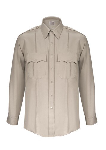 Elbeco Men's TexTrop2 Long Sleeve Shirt w/ Hidden Zipper - Silver Tan